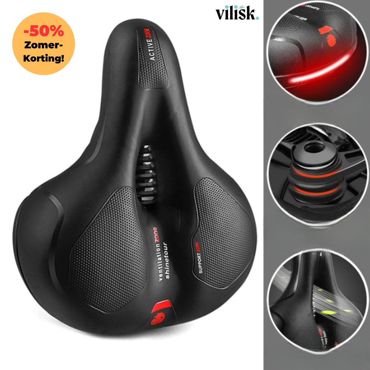 ComfortMax | Ergonomische fietszadel tegen rug & bilpijn – Vilisk